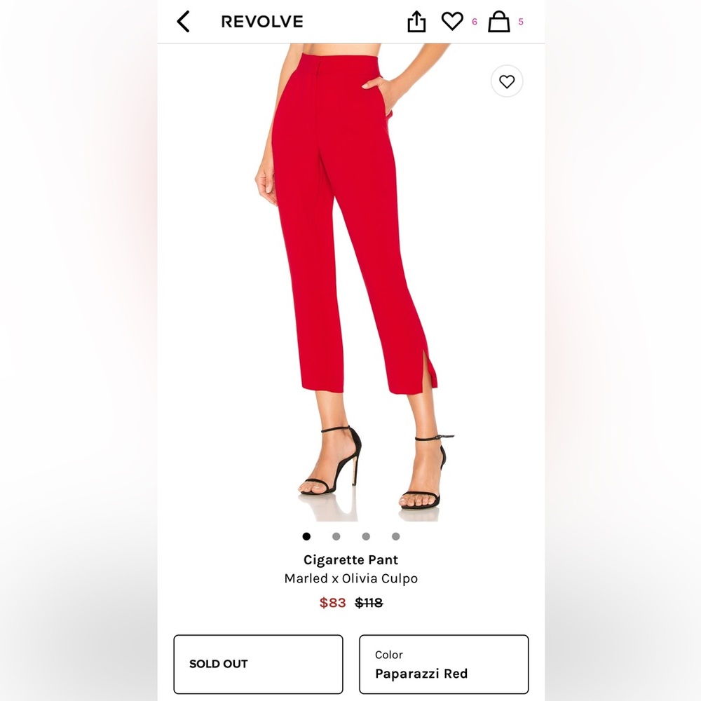 Marled X Olivia Culpo Red Cigarette Pant - Gem